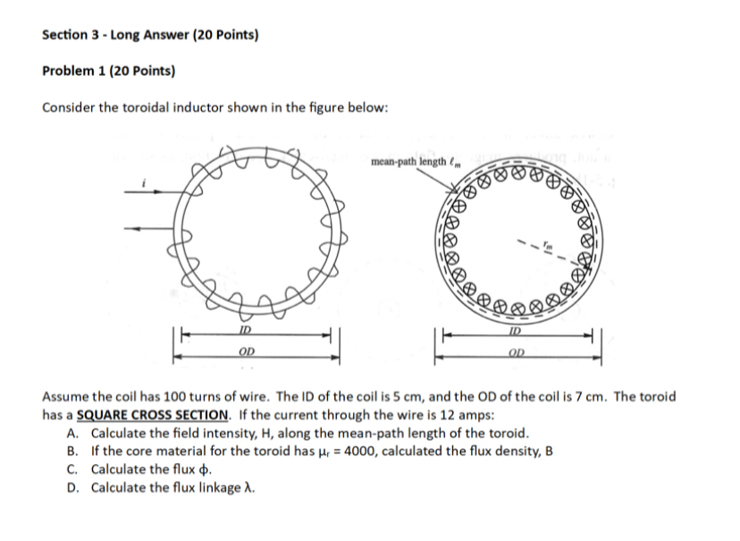 Solved Section 3 - ﻿Long Answer (20 ﻿Points)Problem 1 (20 | Chegg.com