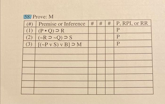 58 Prove M | Chegg.com