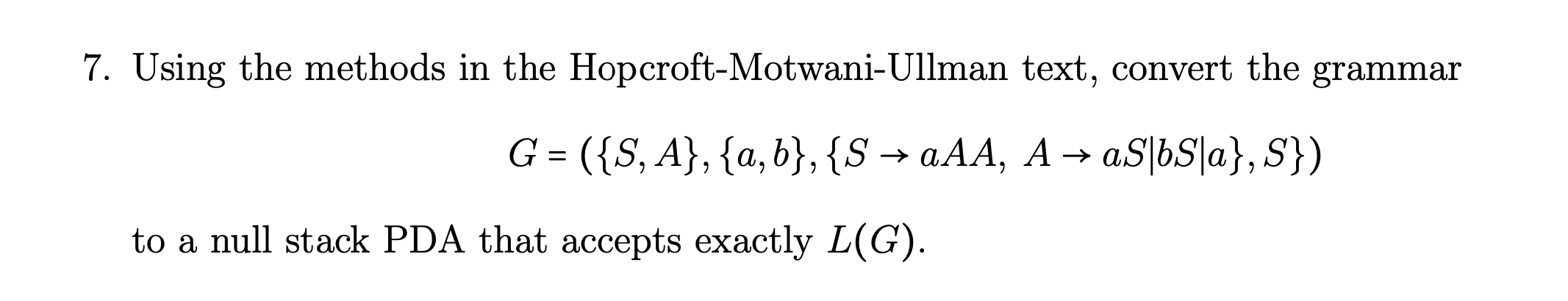 Solved Using the methods in the Hopcroft-Motwani-Ullman | Chegg.com