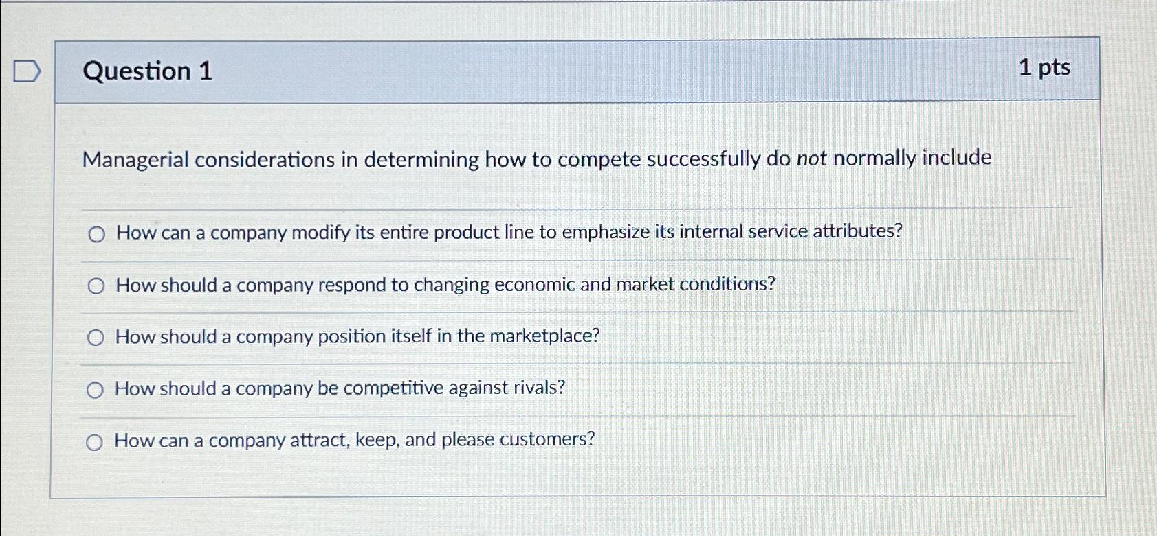 Solved Question 11 ﻿ptsManagerial considerations in | Chegg.com