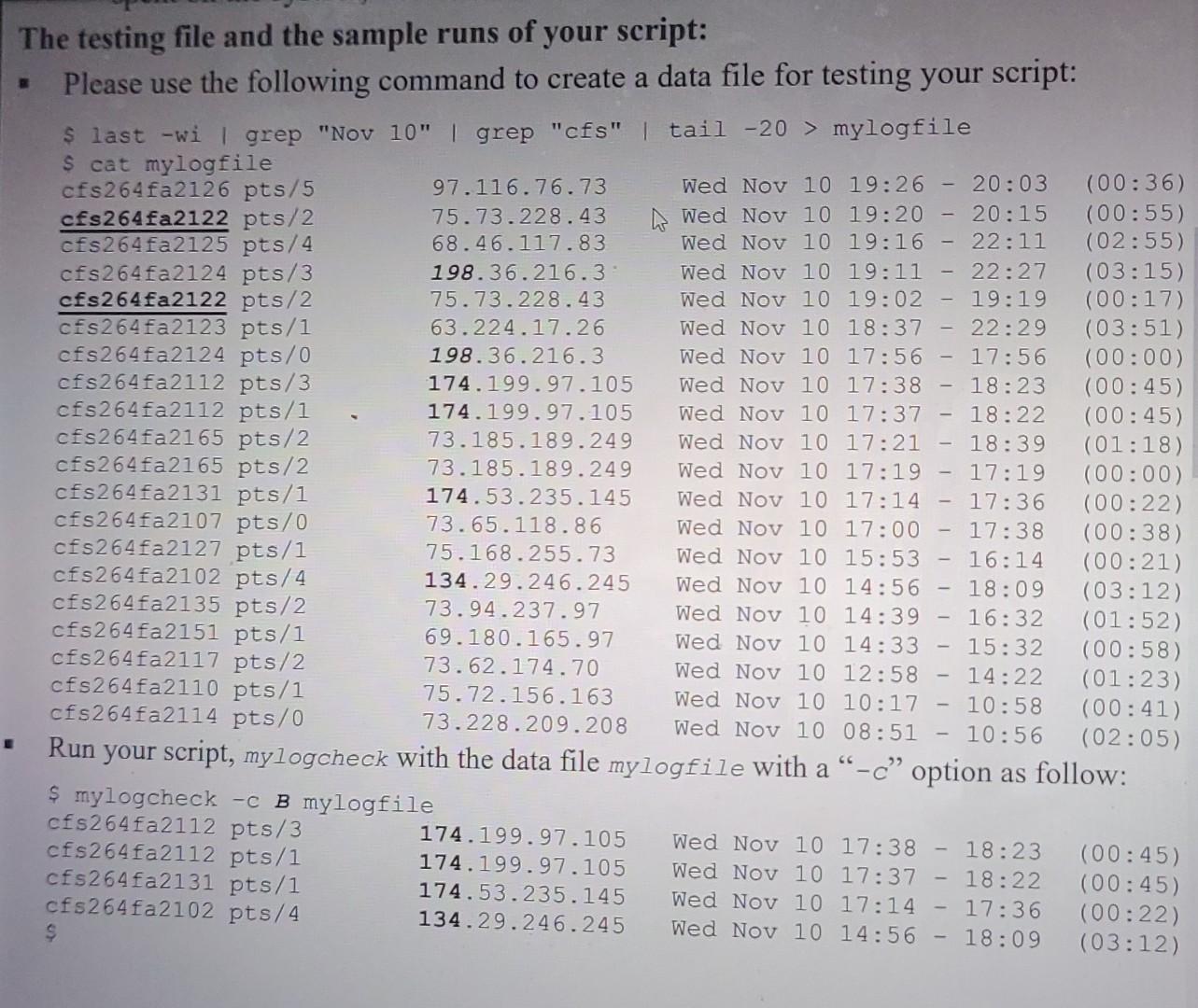 Solved I'm using Putty (sofware) how do I run my script $ | Chegg.com