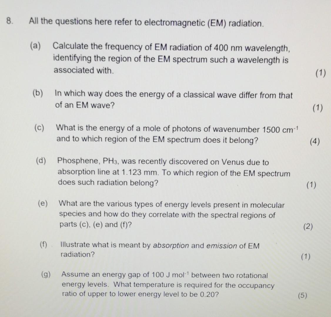 Solved All the questions here refer to electromagnetic (EM) | Chegg.com