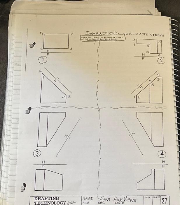 Solved Draw The True-Size Auxiliary views of the inclined | Chegg.com