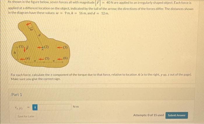 Solved As shown in the figure below, seven forces all with | Chegg.com