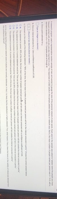 Solved A research program used representative random sample | Chegg.com