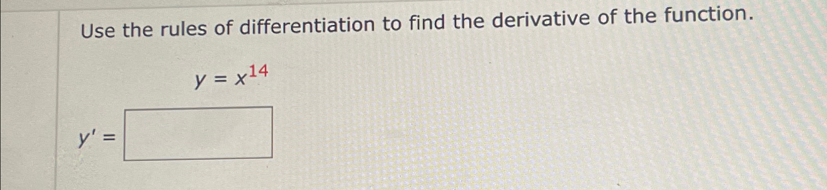 Solved Use the rules of differentiation to find the | Chegg.com