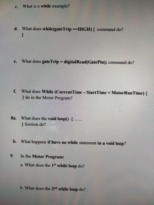 Solved Arduino HW 7 Name Sec. 1a. What is Mechatronics? b. | Chegg.com