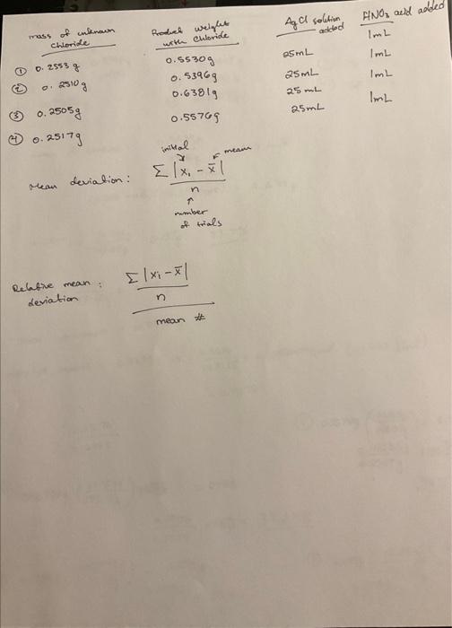 Solved calculate and explain: (show calculations) mass of | Chegg.com