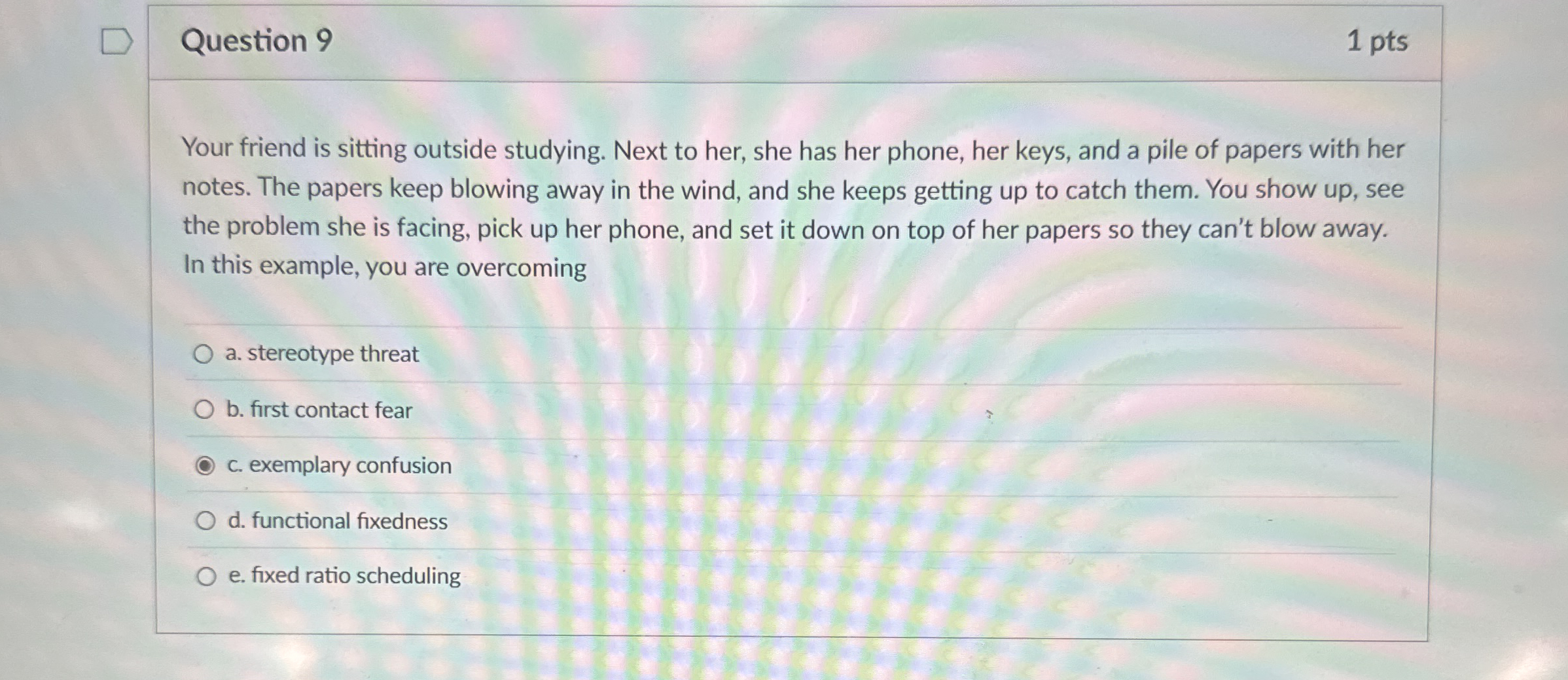 Solved Question 91 ﻿ptsYour friend is sitting outside | Chegg.com