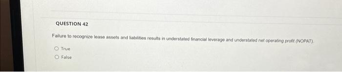 Solved Failure to recognize lease assets and liabilies | Chegg.com