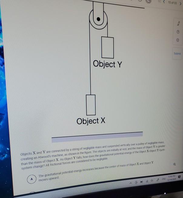 Solved 15 Of 55 Object Y Object X Objects X And Y Are 