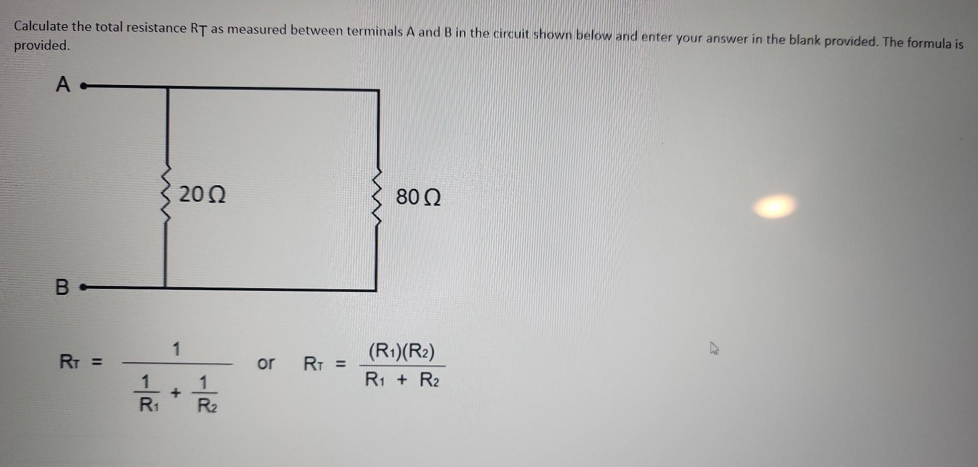 Solved Calculate the total resistance RT as measured between | Chegg.com