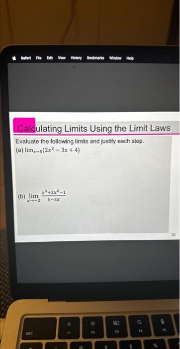 Solved Evaluate the following limits and justify each step. | Chegg.com