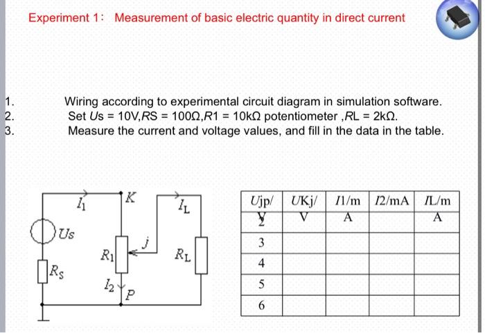 Solved Experiment 1: Measurement of basic electric quantity | Chegg.com Solved Experiment 1: Measurement of basic electric quantity | Chegg.com