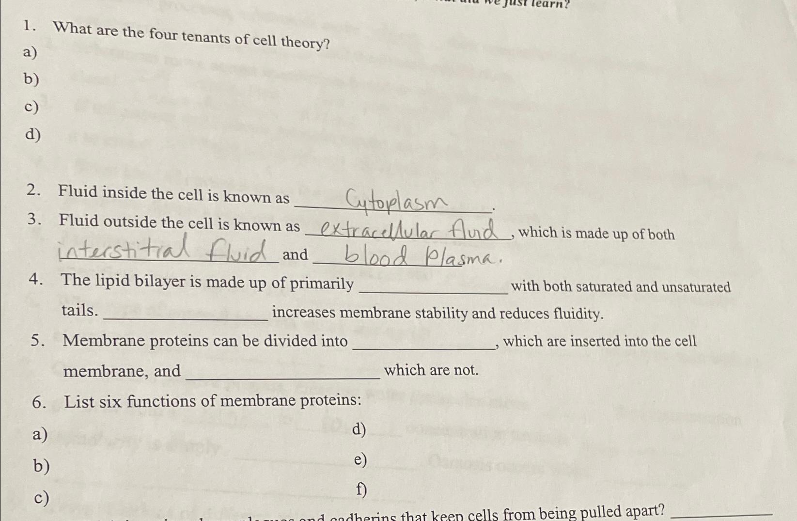Solved What are the four tenants of cell | Chegg.com