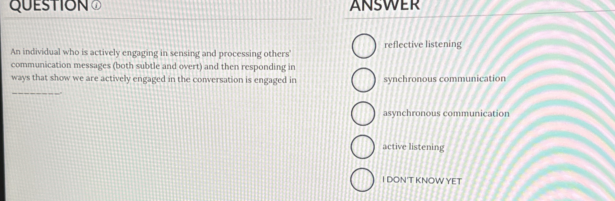 Solved QUESTION(i)An individual who is actively engaging in | Chegg.com