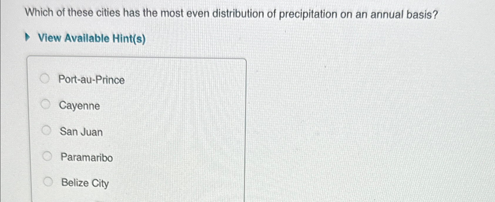 Solved Which of these cities has the most even distribution | Chegg.com