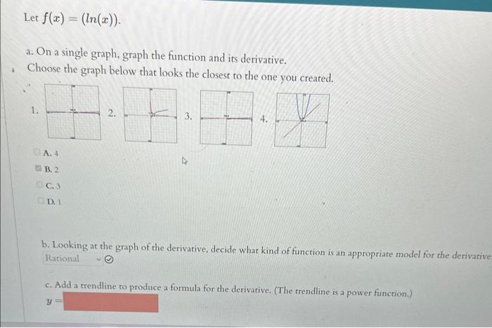 Solved Let f(x)=(ln(x)) a. On a single graph, graph the | Chegg.com