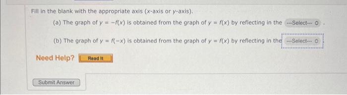 Solved Fill in the blank with the appropriate axis ( x-axis | Chegg.com