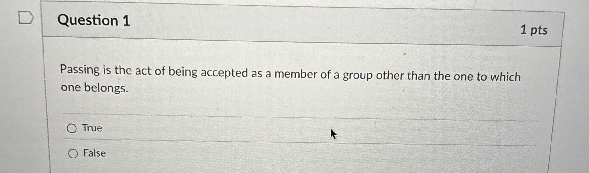 Solved Question 11 ﻿ptsPassing is the act of being accepted | Chegg.com