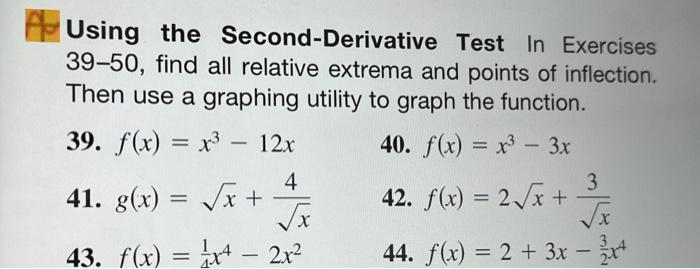 Using the Second-Derivative Test In Exercises 39−50, | Chegg.com