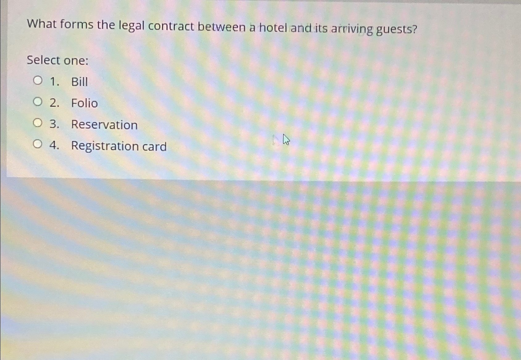 Solved What forms the legal contract between a hotel and its | Chegg.com