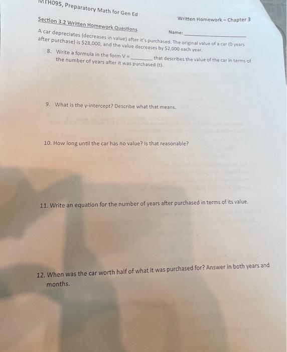 Solved H095, Preparatory Math for Gen Ed Section 3.2 Written | Chegg.com