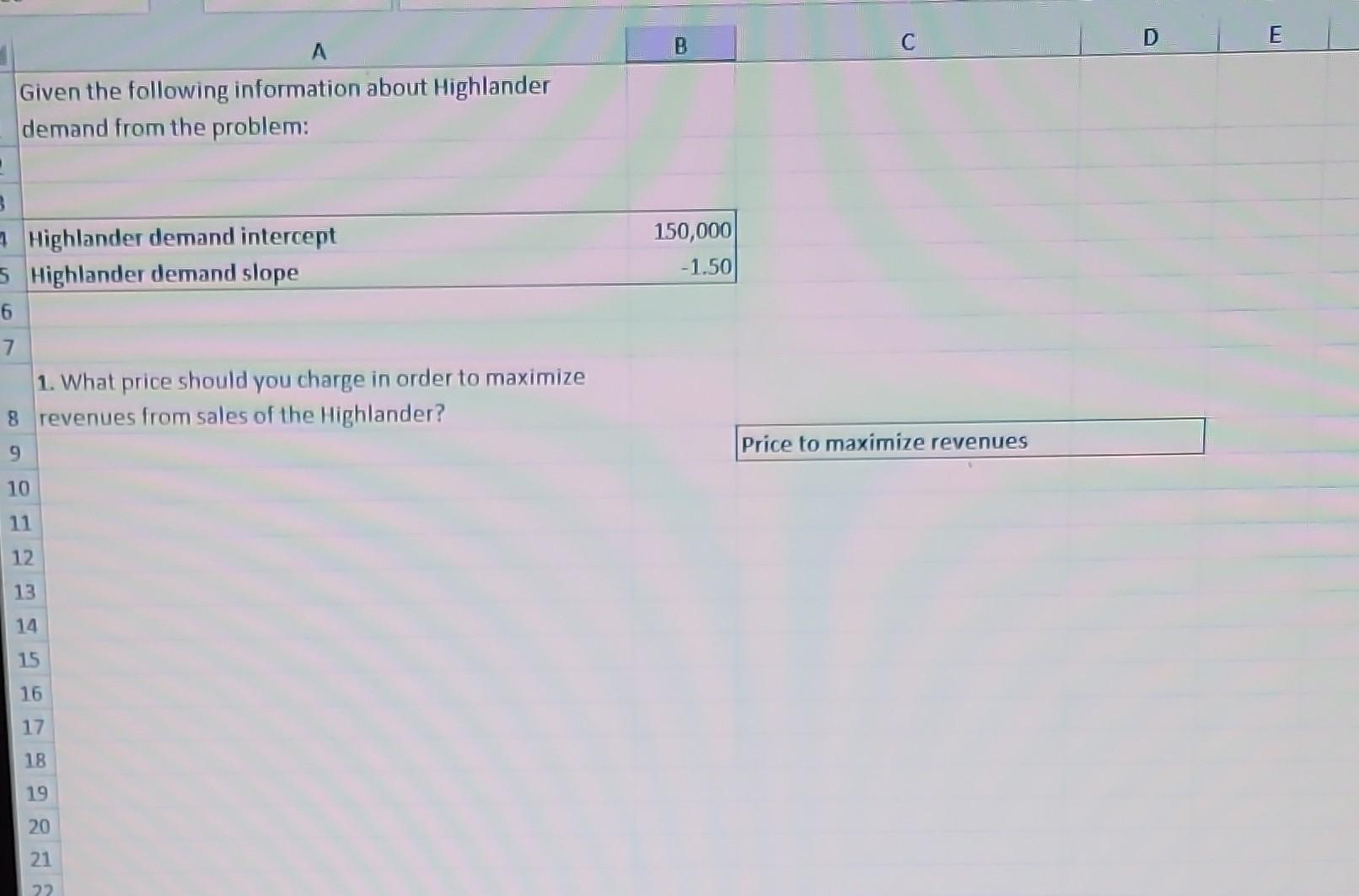 Solved Having trouble using excel commands to display the | Chegg.com