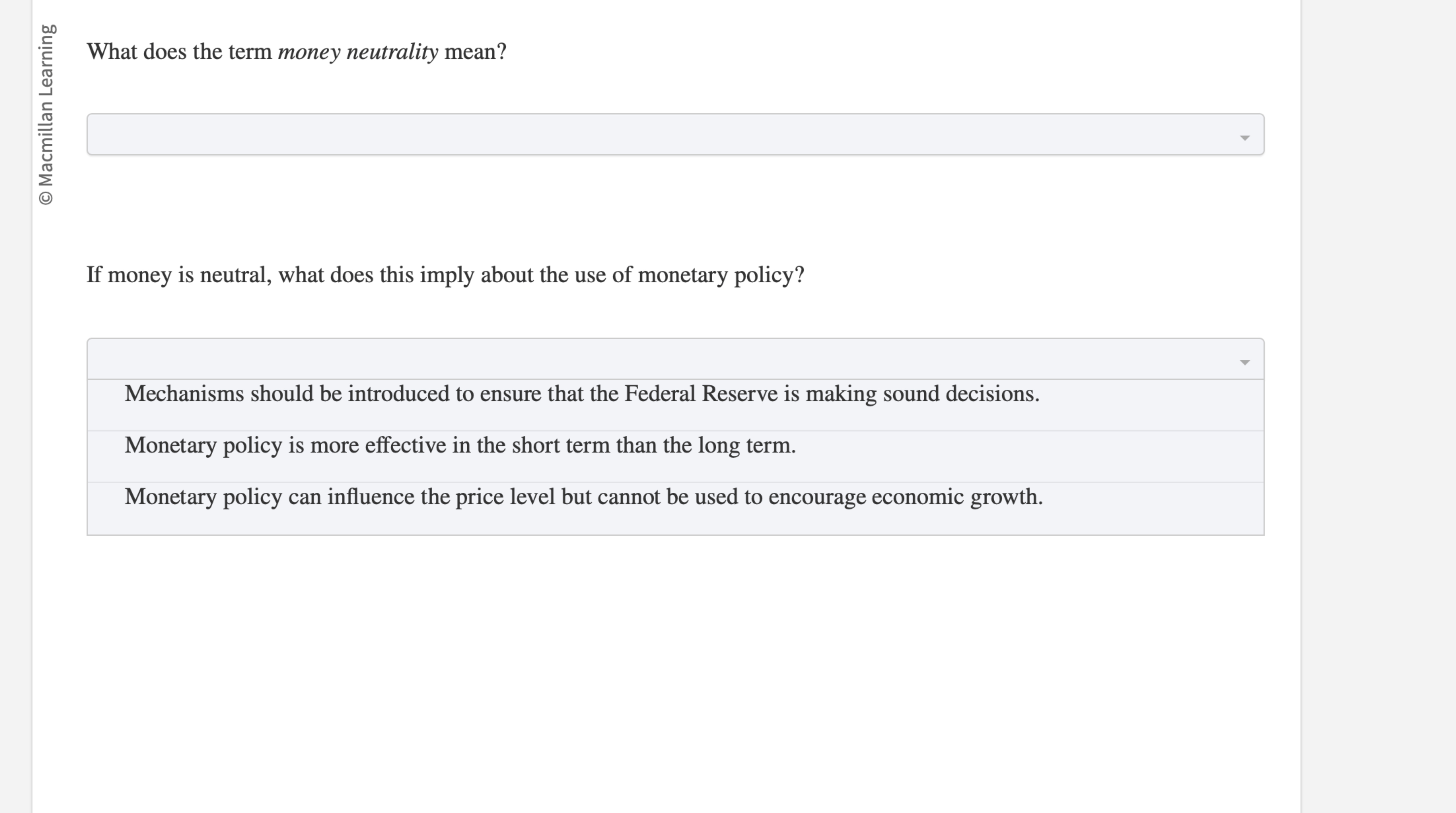 Solved What does the term money neutrality mean?If money is | Chegg.com