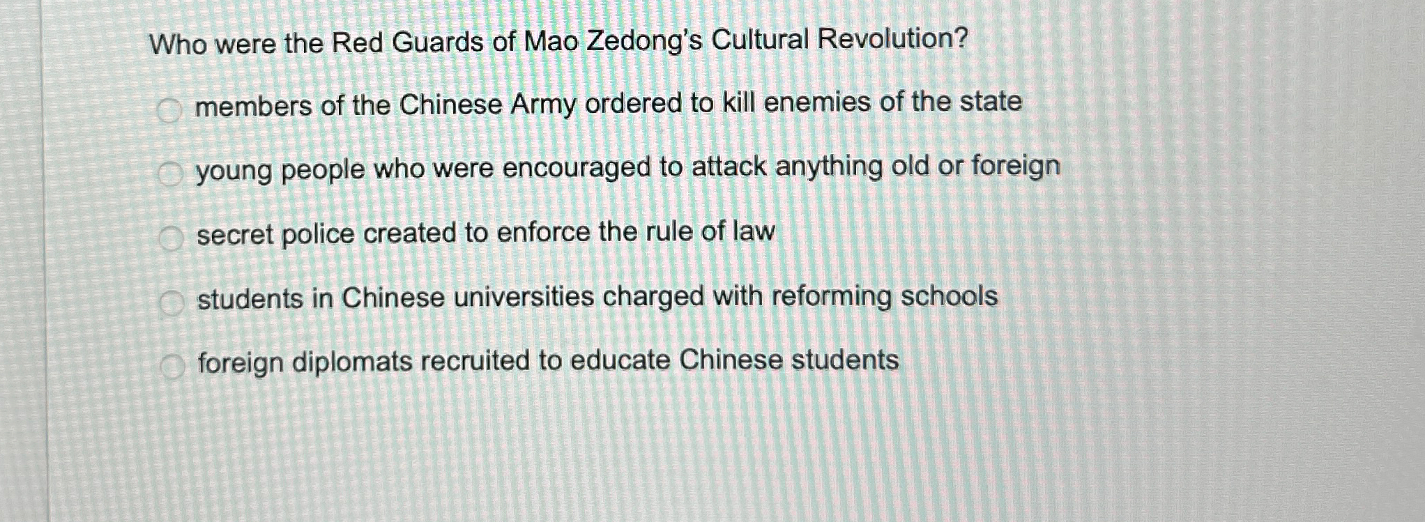 Solved Who were the Red Guards of Mao Zedong's Cultural | Chegg.com