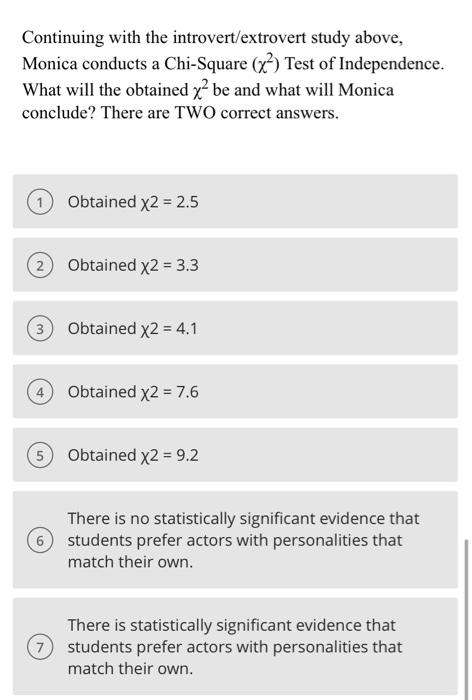 Solved Continuing with the introvert/extrovert study above, | Chegg.com