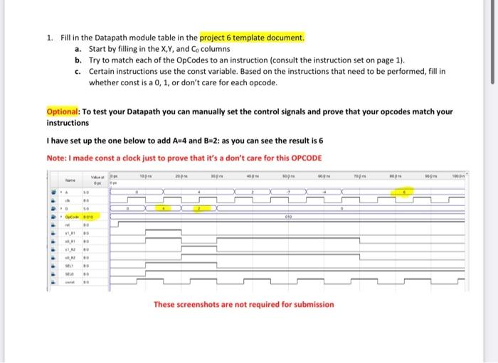 Solved Be sure to use the archived project "alu_design" on | Chegg.com