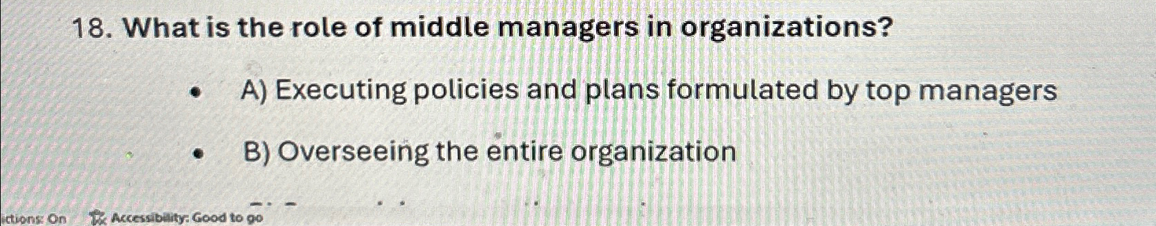 Solved What is the role of middle managers in | Chegg.com