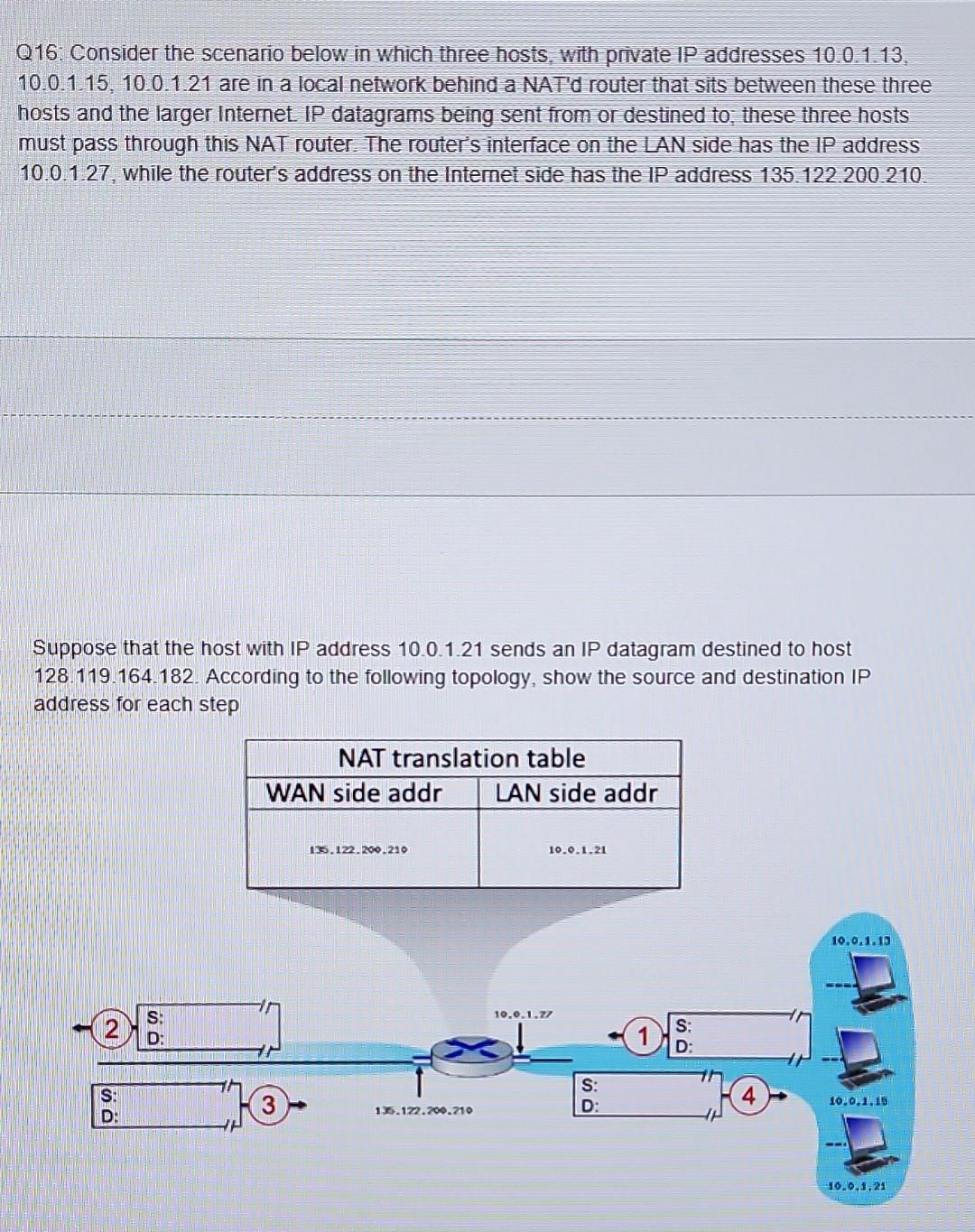 Solved Q16: Consider the scenario below in which three | Chegg.com