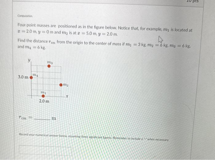 Solved Four point masses are positioned as in the figure | Chegg.com