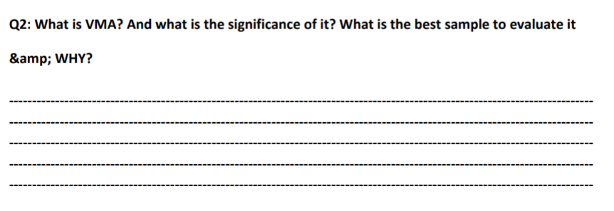 Solved Q2: What is VMA? And what is the significance of it? | Chegg.com