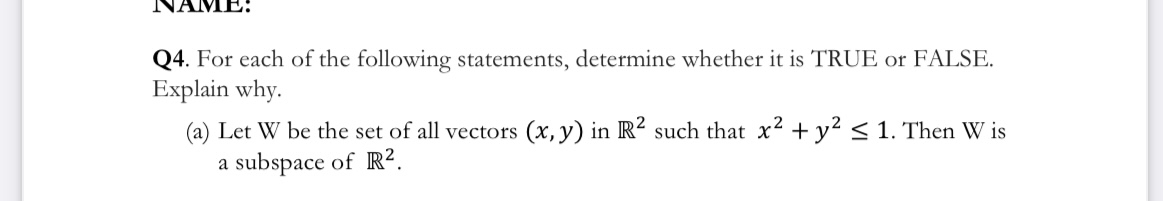 Solved Q4. ﻿For each of the following statements, determine | Chegg.com