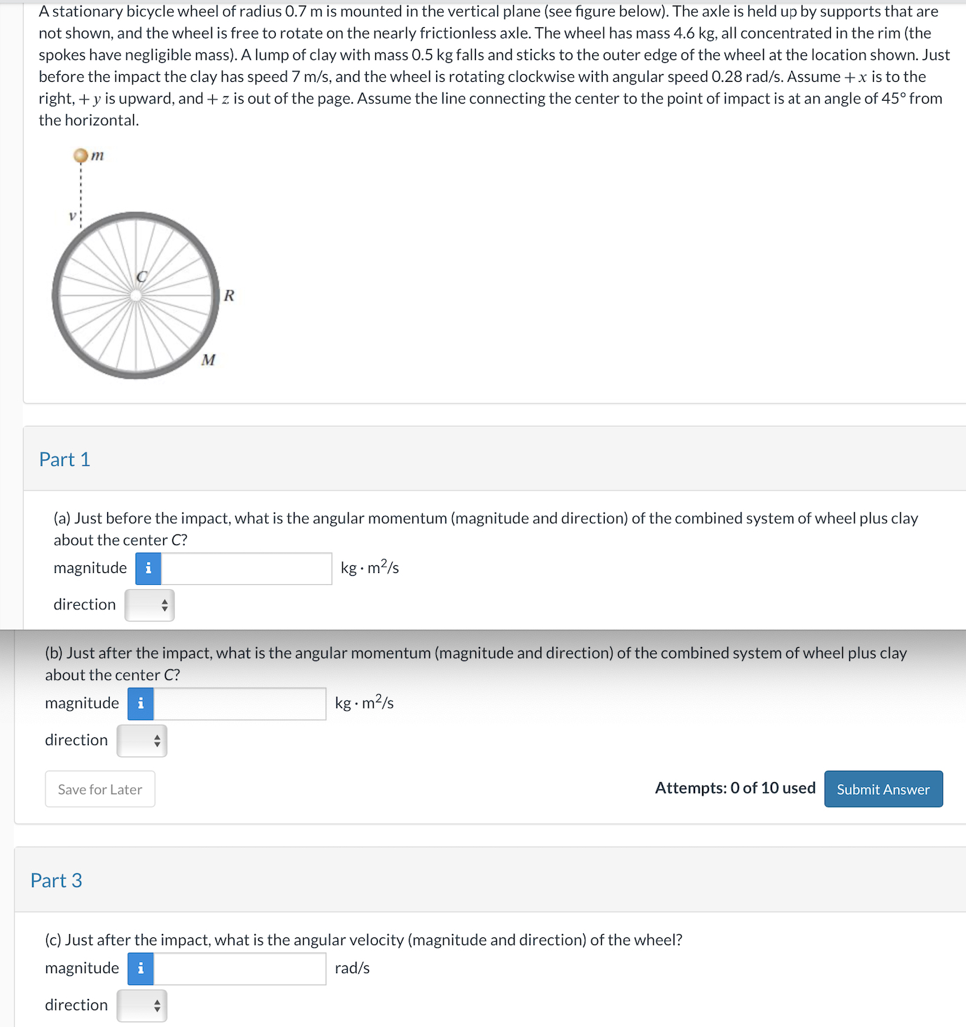 Solved A stationary bicycle wheel of radius 0.7m ﻿is mounted | Chegg.com