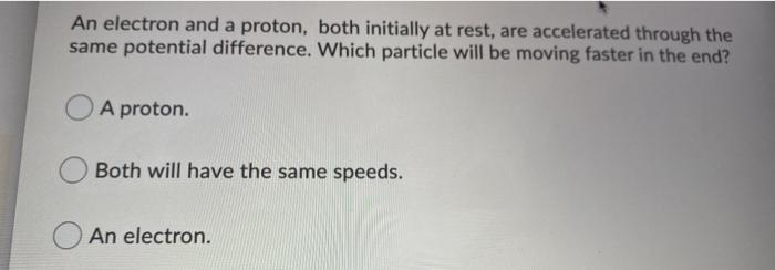 Solved An Electron And A Proton Both Initially At Rest Are