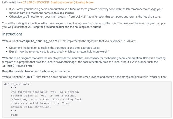 Solved Let's revisit the 4.21 LAB CHECKPOINT; Breakout room | Chegg.com