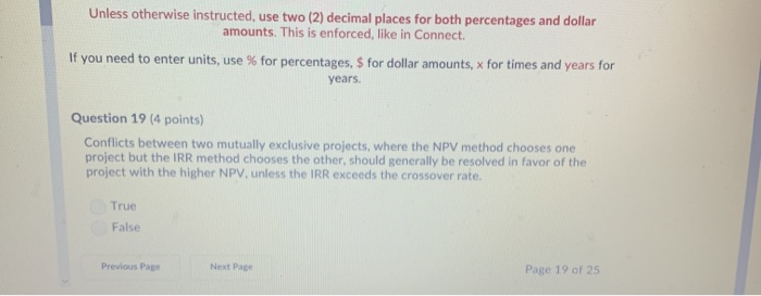 Solved Unless otherwise instructed, use two (2) decimal | Chegg.com