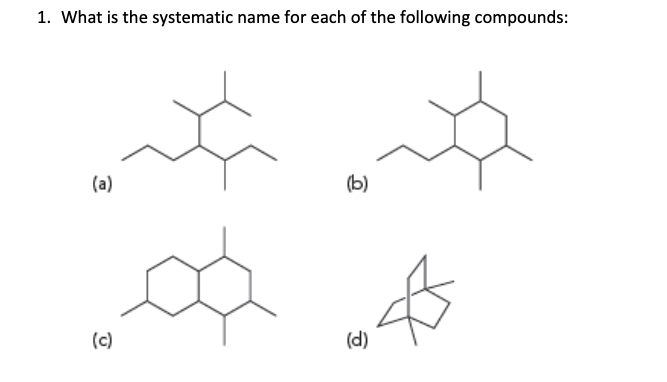 Solved What is the systematic name for each of the following | Chegg.com