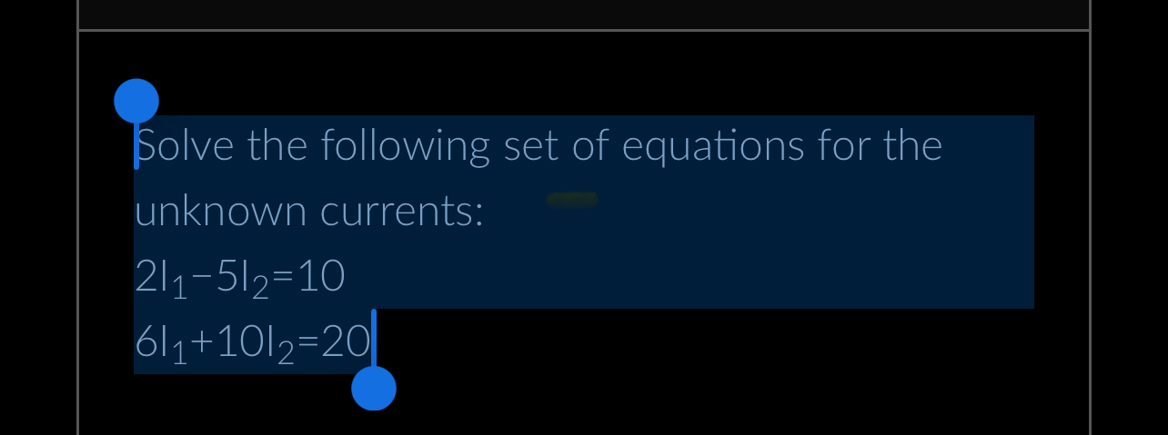 Solved Solve the following set of equations for the unknown | Chegg.com