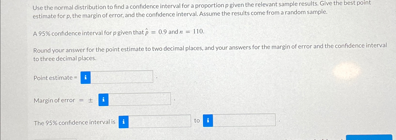 Solved Use the normal distribution to find a confidence | Chegg.com