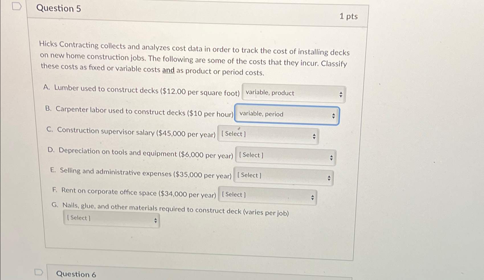 Solved Question 51 ﻿ptsHicks Contracting collects and | Chegg.com
