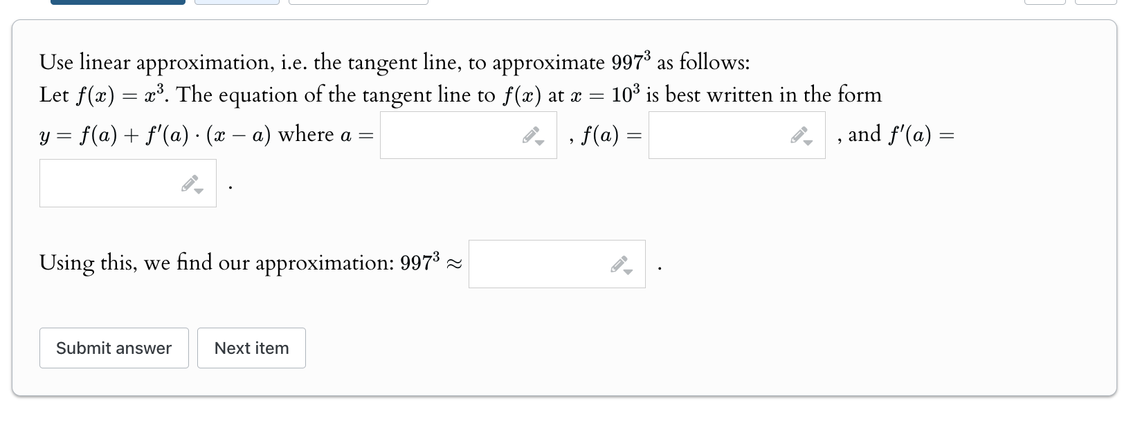 Solved Use linear approximation, i.e. ﻿the tangent line, to | Chegg.com