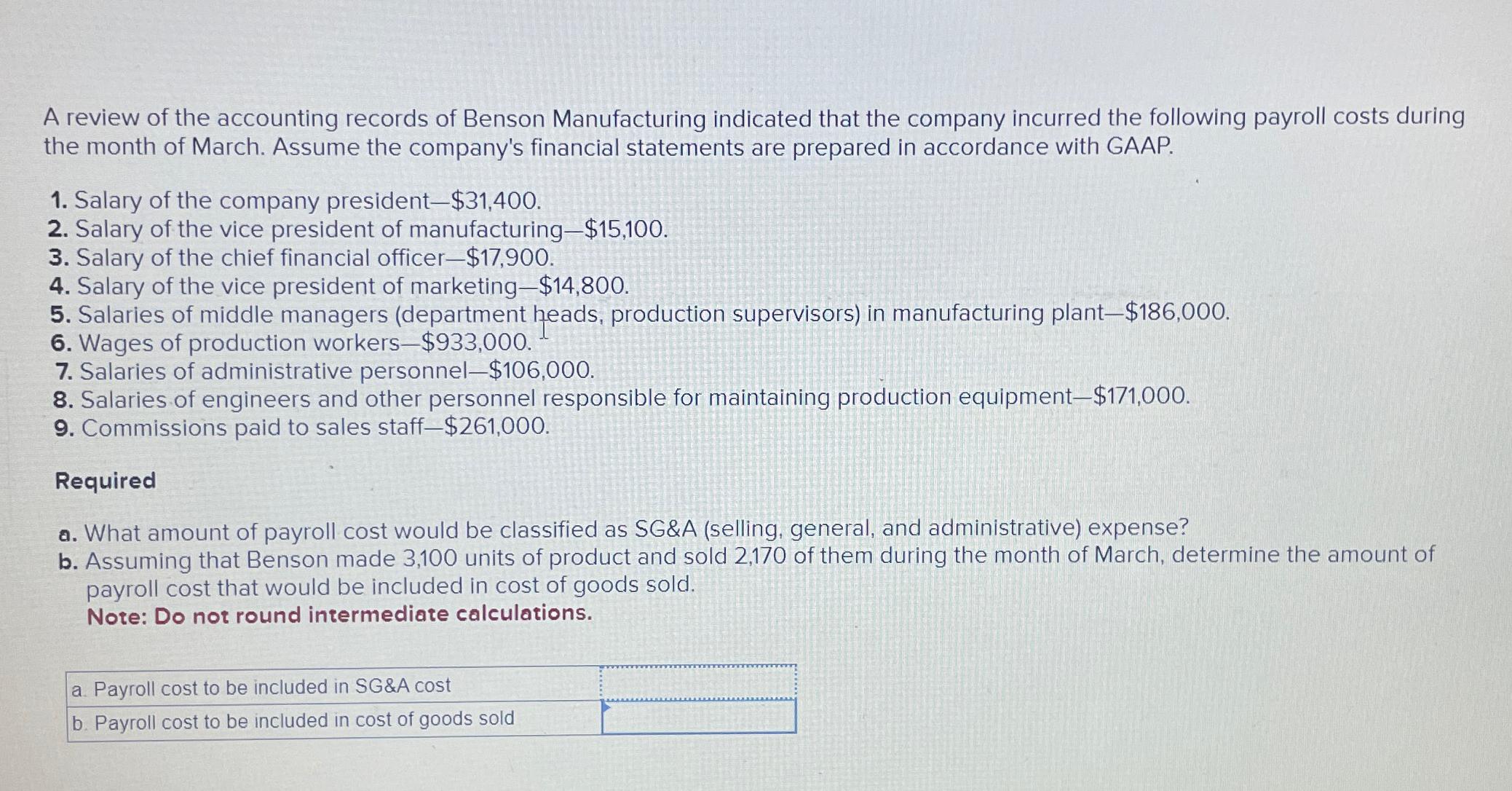 Solved A review of the accounting records of Benson | Chegg.com