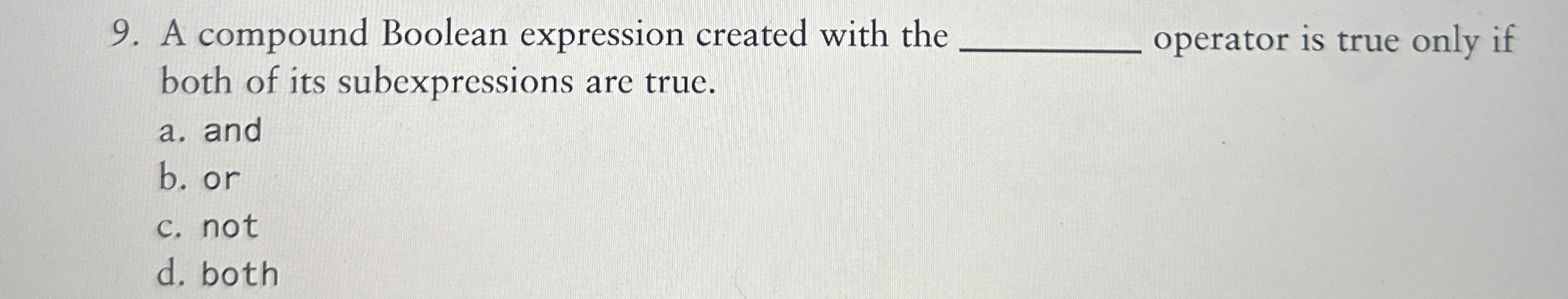 Solved A compound Boolean expression created with the q, | Chegg.com