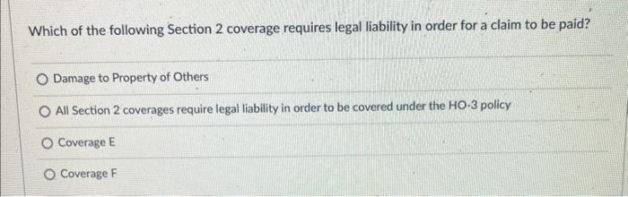 Solved Which of the following Section 2 coverage requires | Chegg.com
