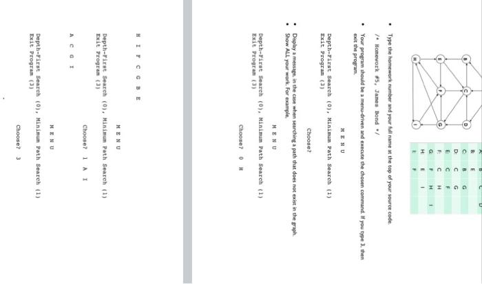 Solved 1. Write a program to conduct a depth-first search | Chegg.com